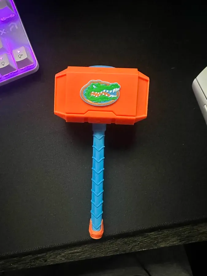 Half-Size Florida Gators Thors Hammer - Free 3D Print Model - MakerWorld