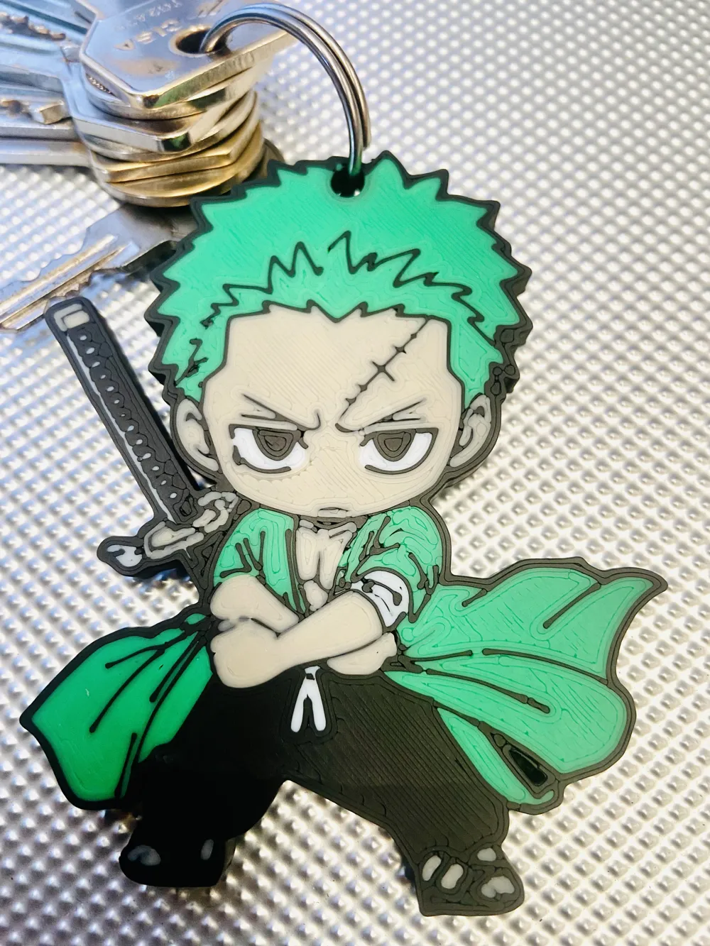 ZORO KEYCHAIN, ONE PIECE - Free 3D Print Model - MakerWorld