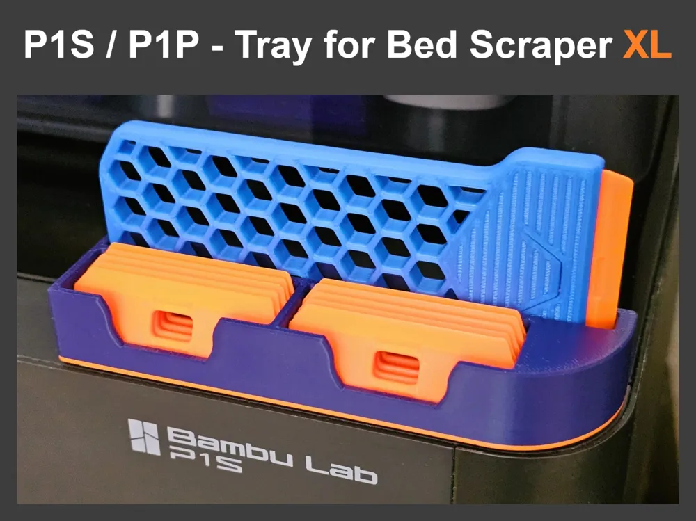 P1S / P1P - Tray for Bed Scraper XL - Free 3D Print Model - MakerWorld