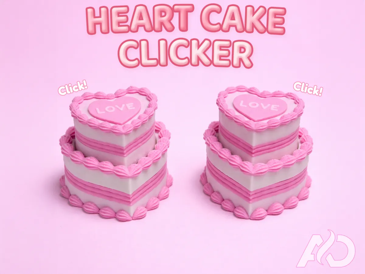 HEART CAKE CLICKER - Free 3D Print Model - MakerWorld