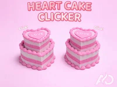 HEART CAKE CLICKER - Free 3D Print Model - MakerWorld