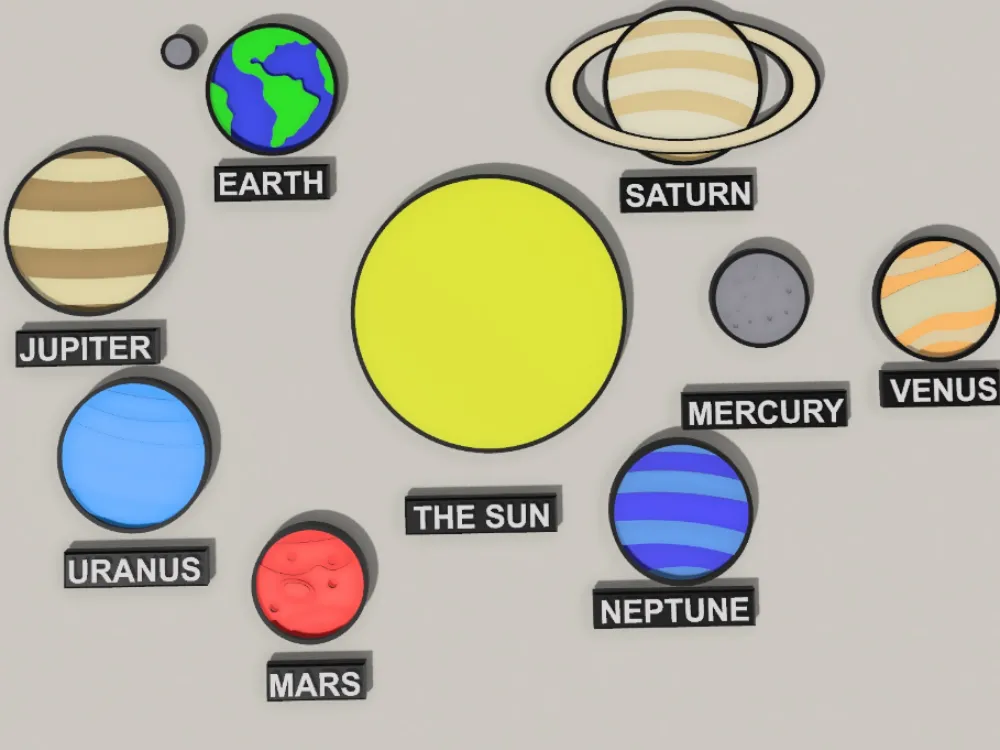 Solar System Fridge Magnets by Aleolle MakerWorld: Download Free 3D Models