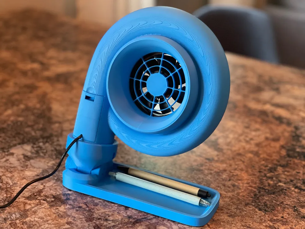 Turbo Charger Desk Fan - Free 3D Print Model - MakerWorld