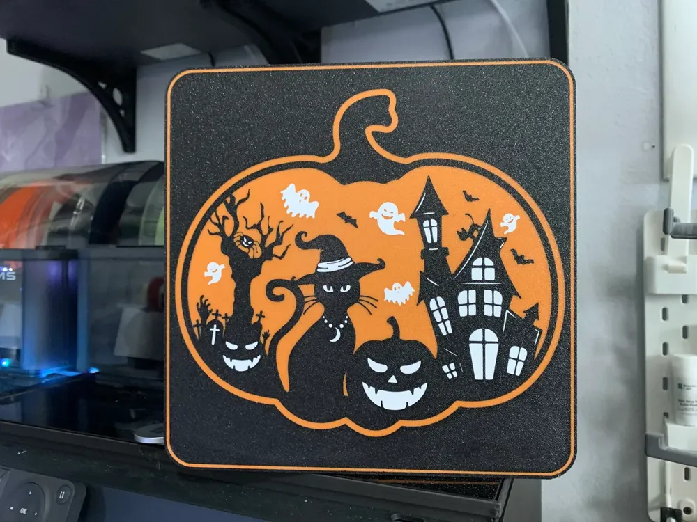 Halloween Scene Hanging Light Box by lindnjoe - MakerWorld