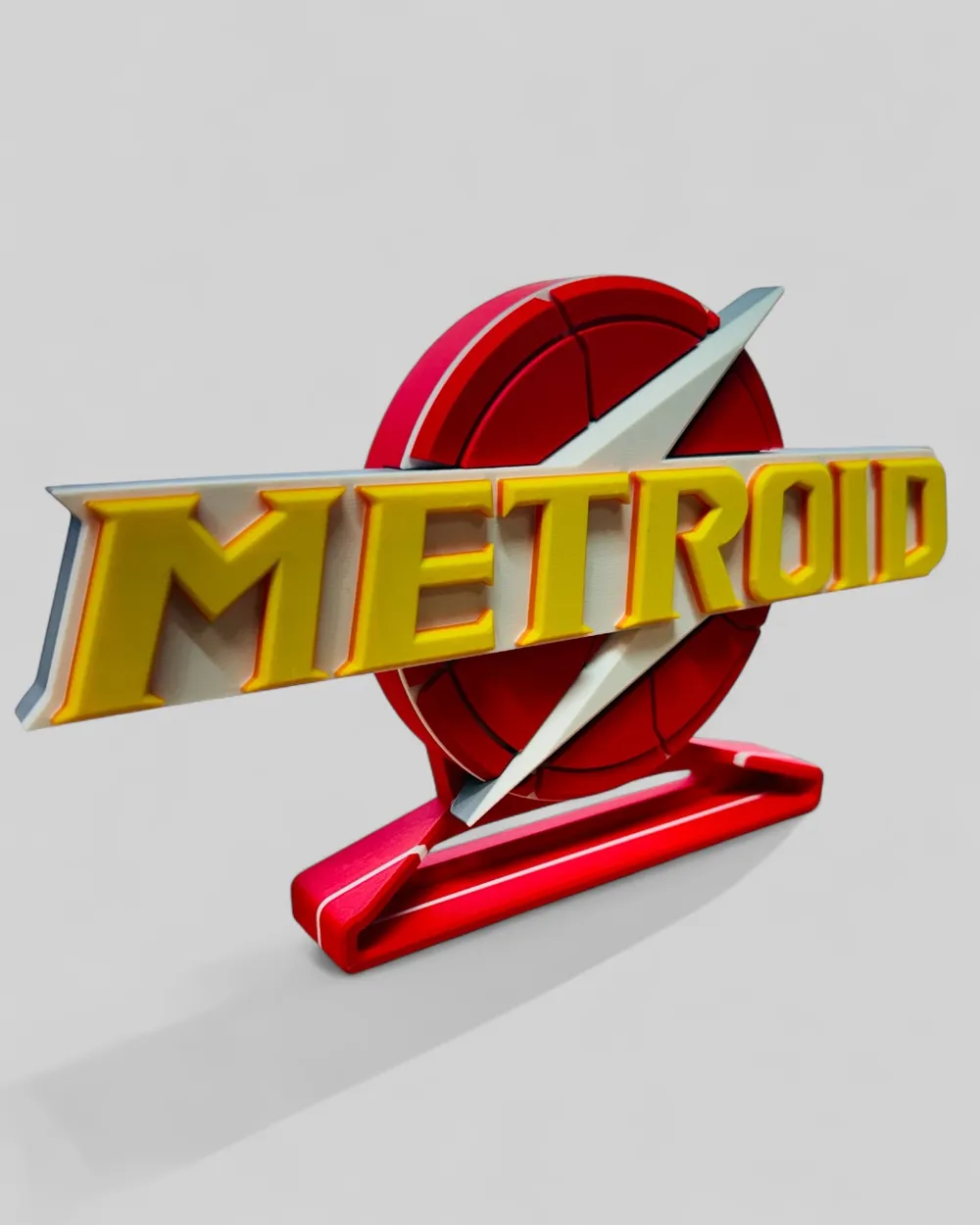 Metroid Classic Logo Display Stand - Free 3D Print Model - MakerWorld