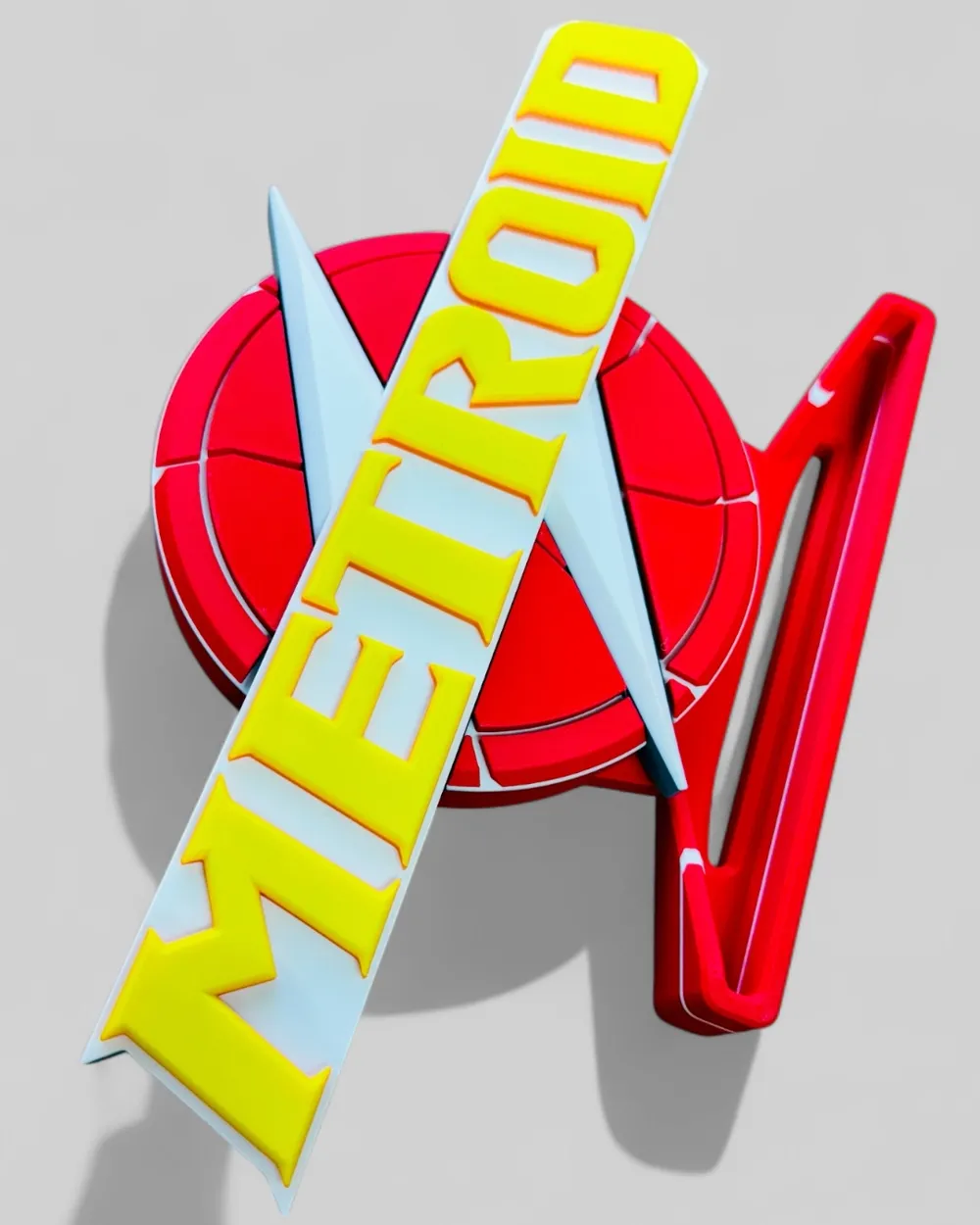 Metroid Classic Logo Display Stand - Free 3D Print Model - MakerWorld