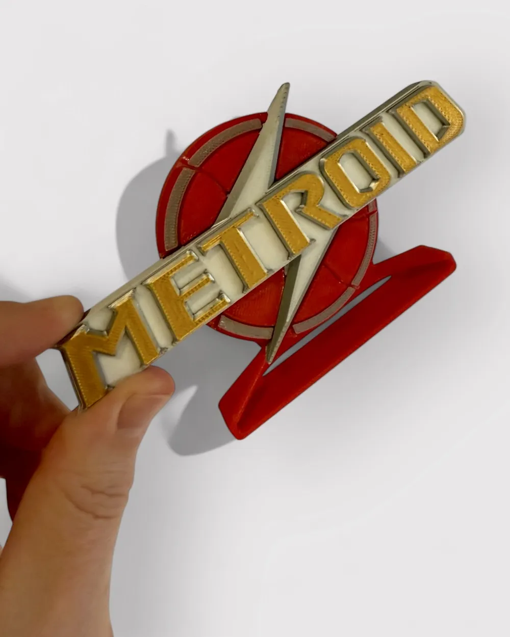 Metroid Classic Logo Display Stand - Free 3D Print Model - MakerWorld
