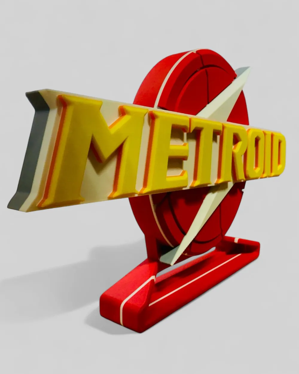 Metroid Classic Logo Display Stand - Free 3D Print Model - MakerWorld