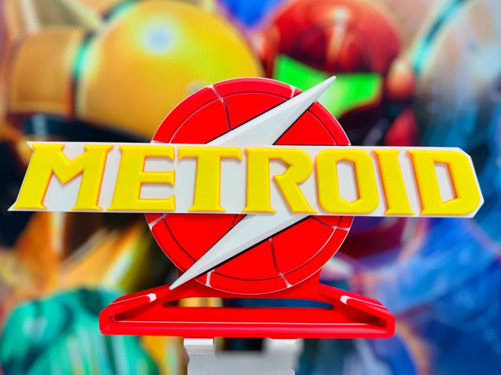 Metroid Classic Logo Display Stand - Free 3D Print Model - MakerWorld