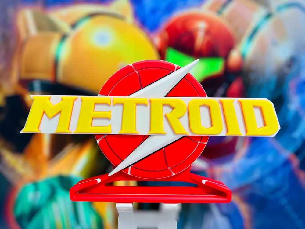 Metroid Classic Logo Display Stand - Free 3D Print Model - MakerWorld