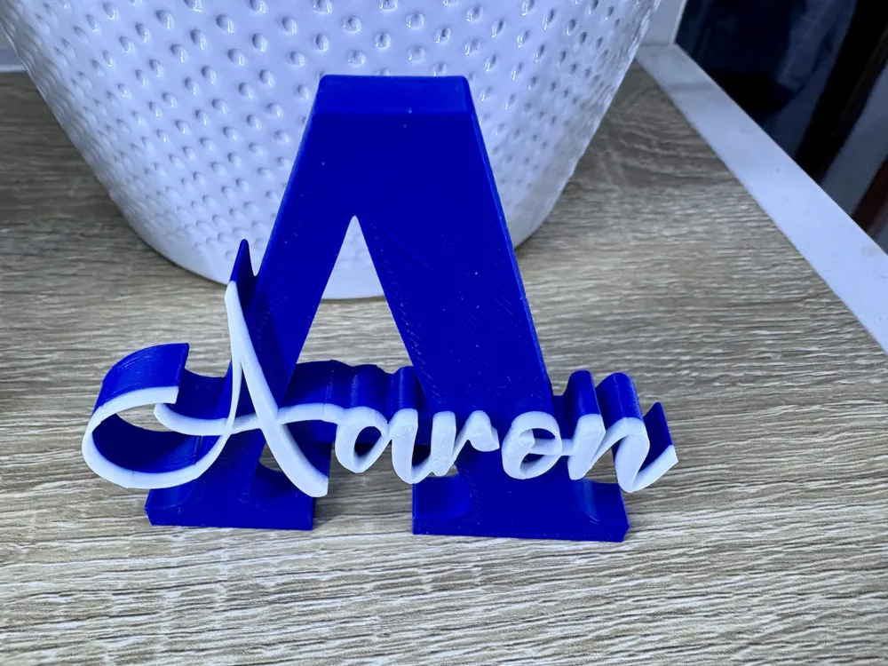 Aaron Name Ornament Initial Nameplate Sign - Free 3D Print Model ...