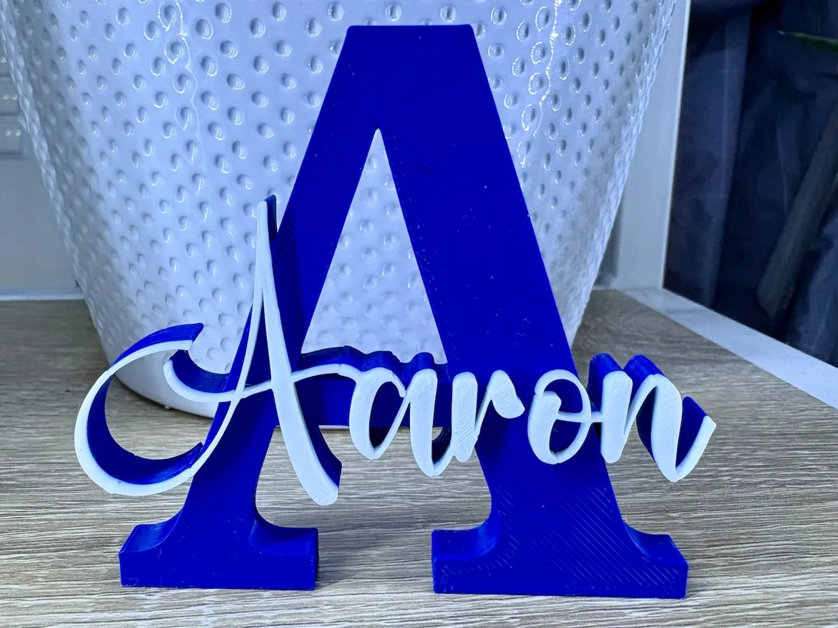 Aaron Name Ornament Initial Nameplate Sign - Free 3D Print Model ...