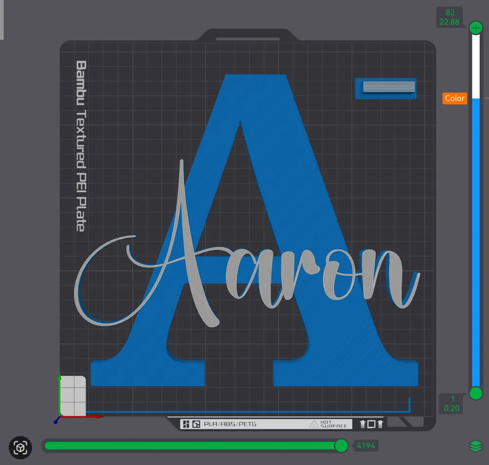 Aaron Name Ornament Initial Nameplate Sign - Free 3D Print Model ...