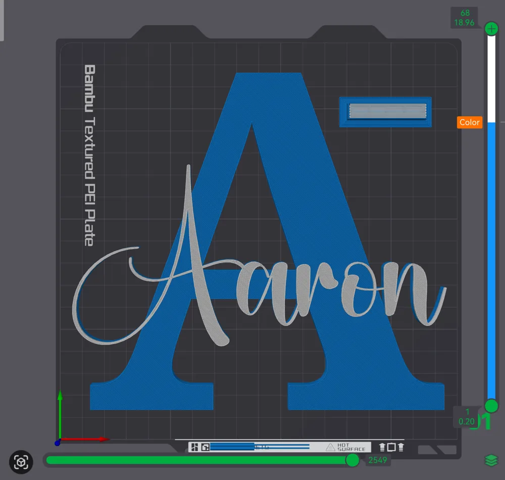 Aaron Name Ornament Initial Nameplate Sign - Free 3D Print Model ...