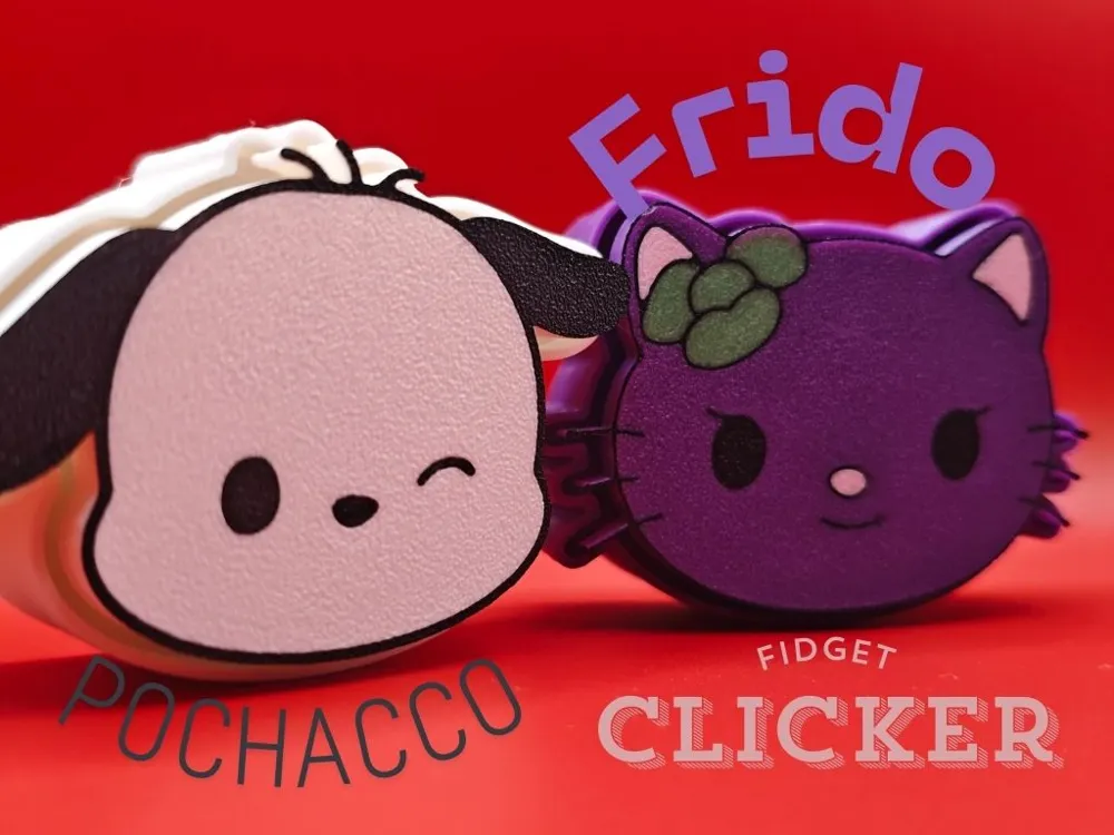 Clicker Fidget de Frido y Pochacco Hello Kitty - Modelo de impresión 3D ...
