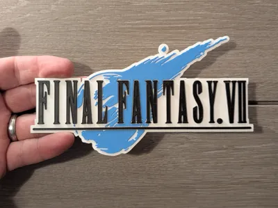 Final Fantasy 7 VII logo sign plaque 2-sizes - Free 3D Print Model ...