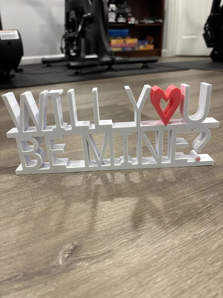 Be Mine Valentines Day Sign - Free 3D Print Model - MakerWorld