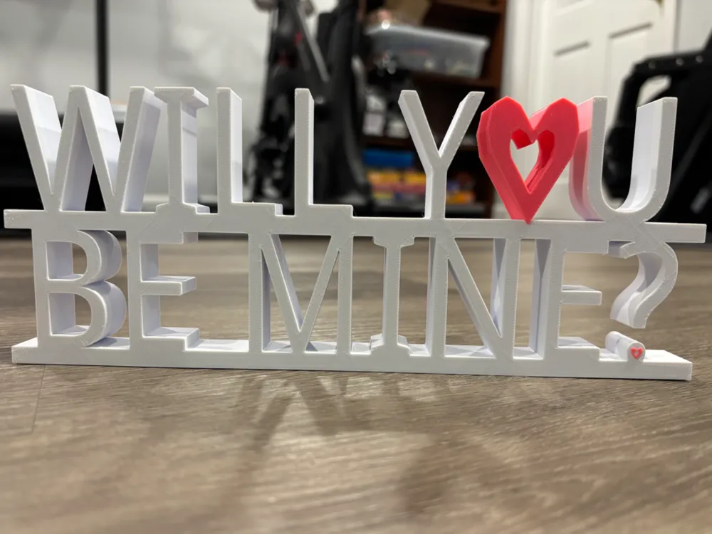Be Mine Valentines Day Sign - Free 3D Print Model - MakerWorld