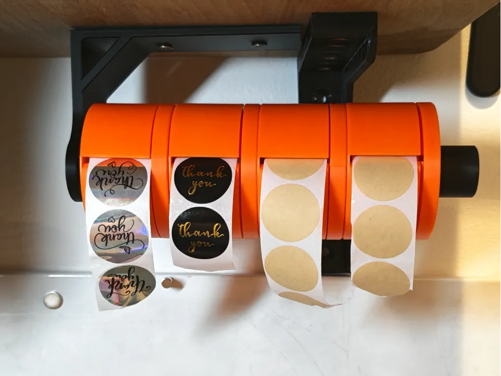 Holder for sticker rolls - perfect fit up to 4 pcs - Free 3D Print ...