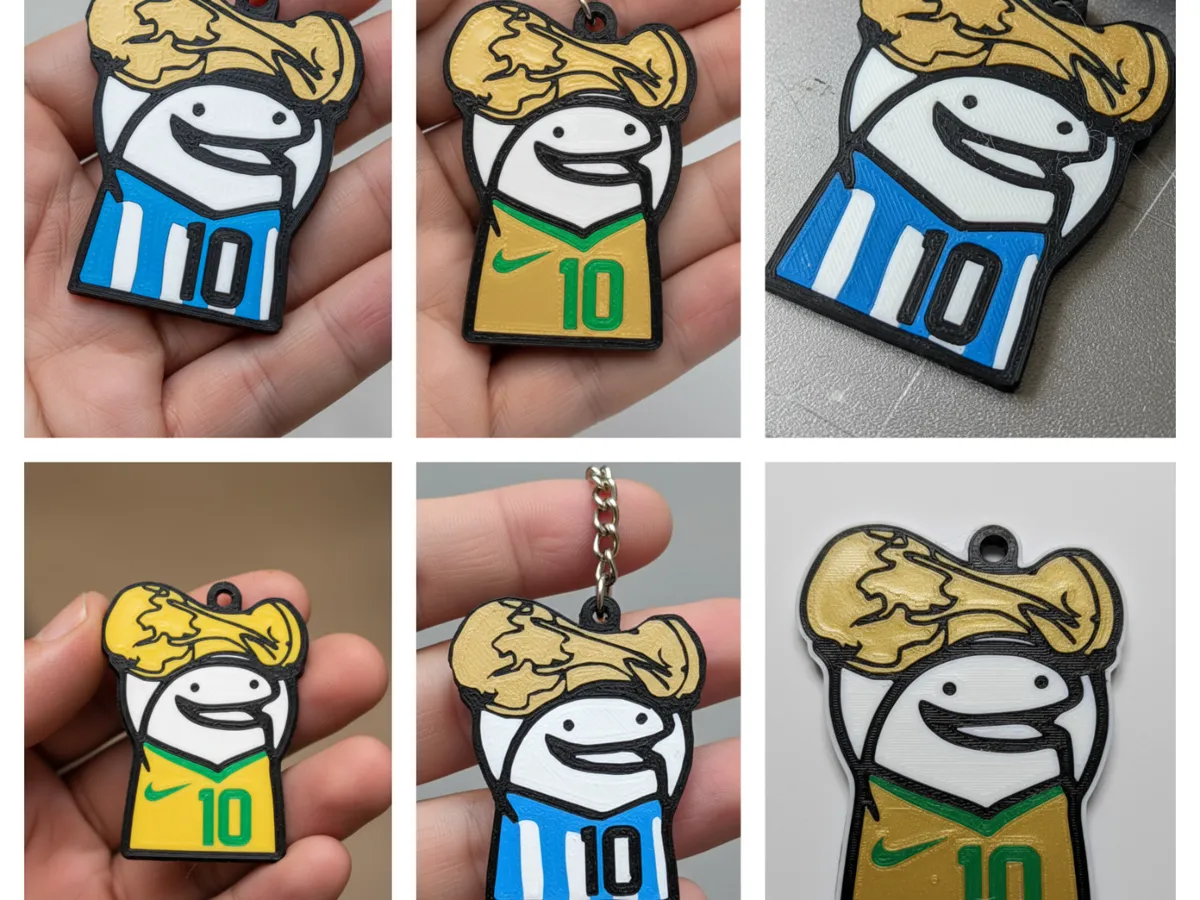 Argentina vs Brazil Flork World Cup Keychain Pack - Free 3D Print Model ...