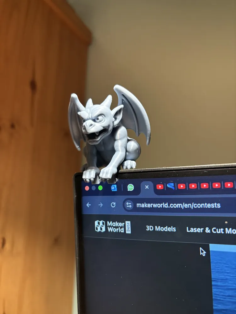 Cathedral Gargoyle Monitor Buddy - Free 3D Print Model - MakerWorld