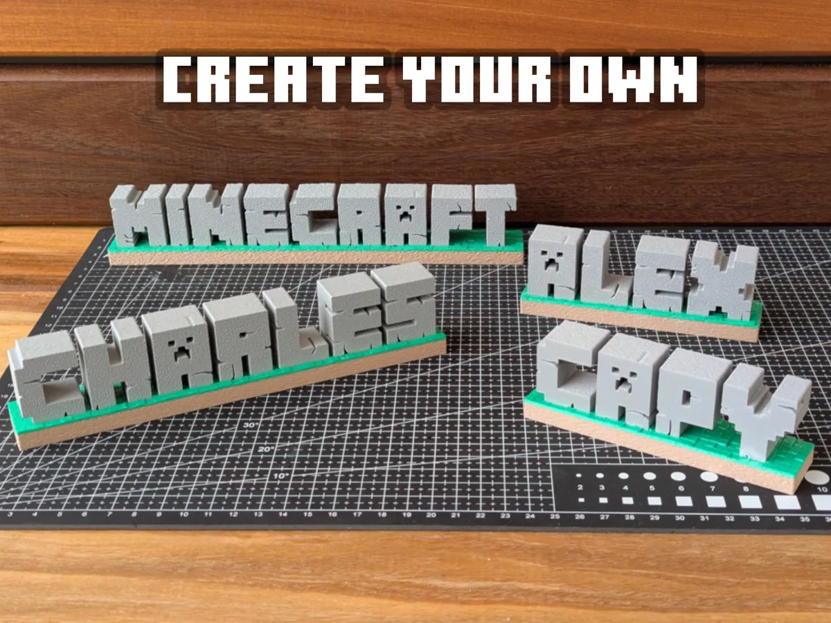 Custom Minecraft Name Plate by Capyvara MakerWorld: Download Free 3D Models