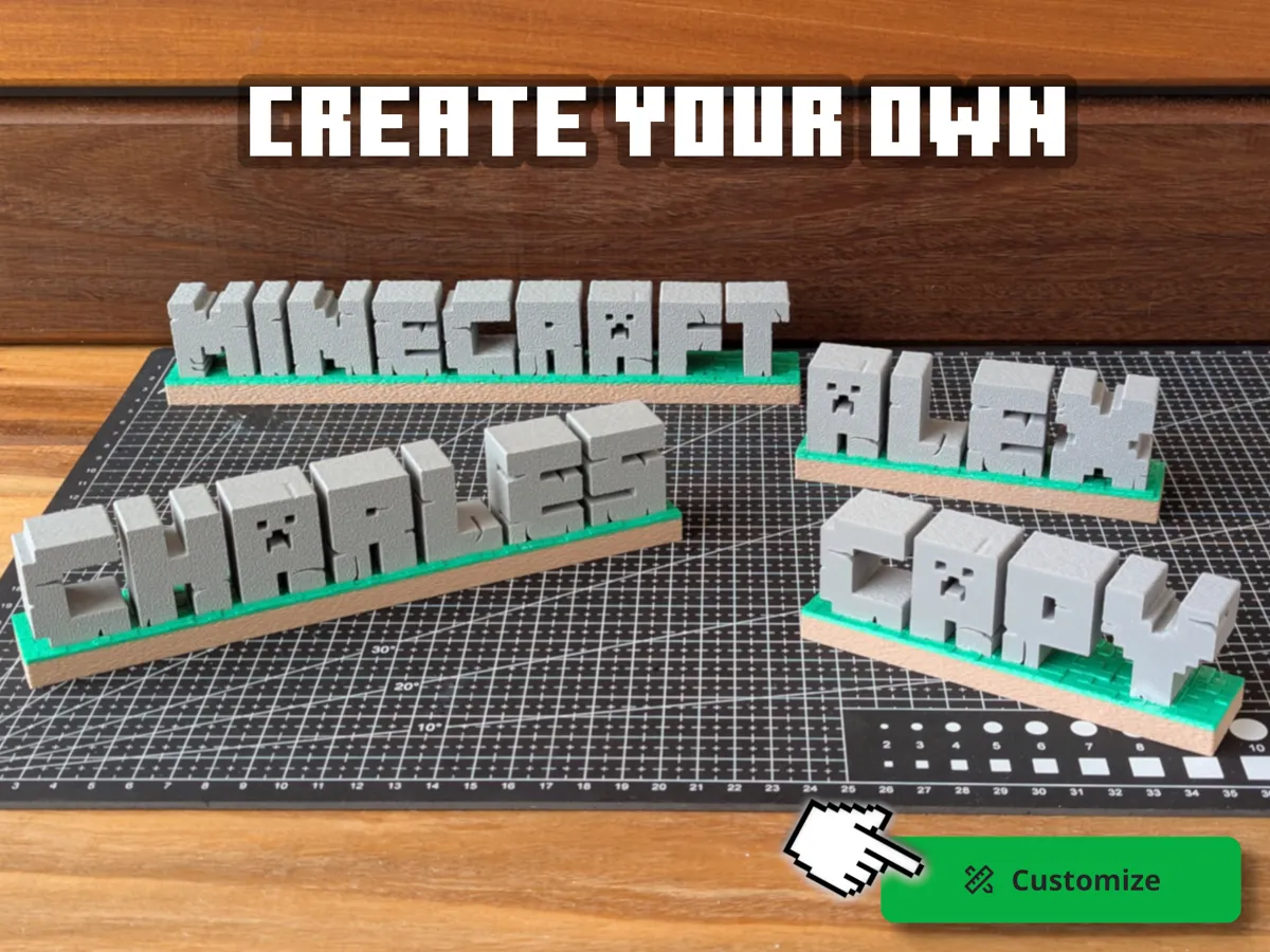 Custom Minecraft Name Plate by Capyvara MakerWorld: Download Free 3D Models