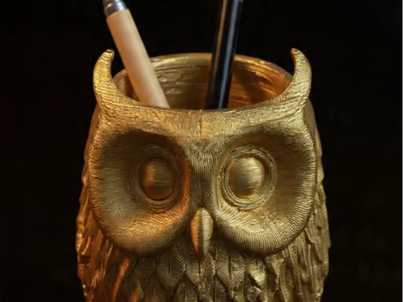Owl Pen Holder – Wise Owl Planter Pot by SpicyLayers MakerWorld: Download Free 3D Models