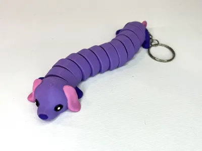 Cute Flexi Pets Long Puppy Dog (Keychain & Magnet) by Valeria Momo ...
