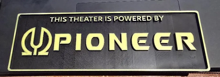 Pioneer Home Theater Sign - Free 3D Print Model - MakerWorld