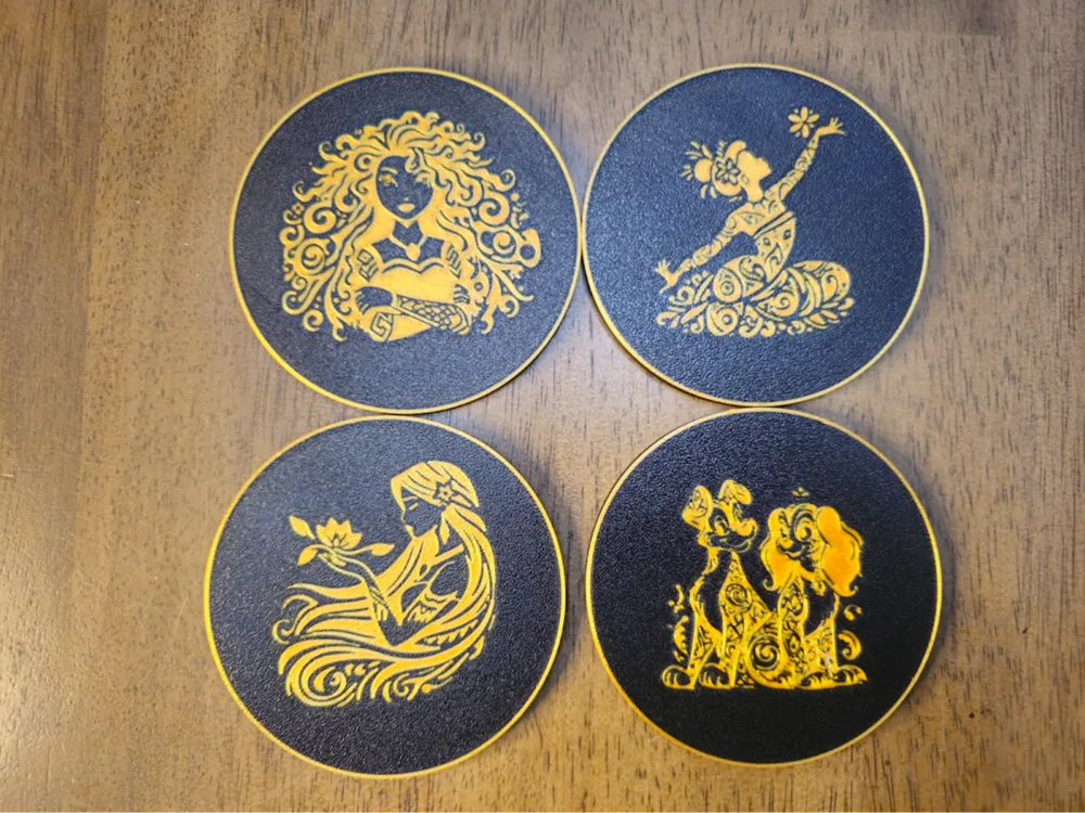 Disney Mandala Coasters Set 3 - Free 3D Print Model - MakerWorld
