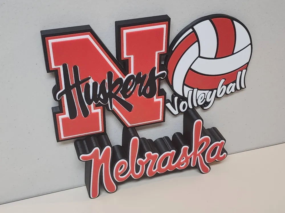Nebraska Huskers Volleyball Wall or Desk Display by briankstan ...