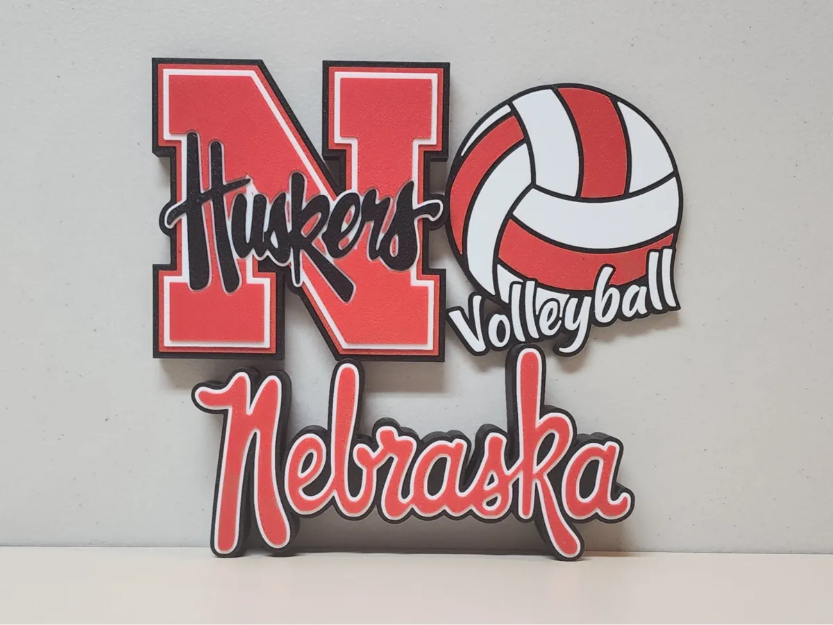 Nebraska Huskers Volleyball Wall or Desk Display by briankstan ...