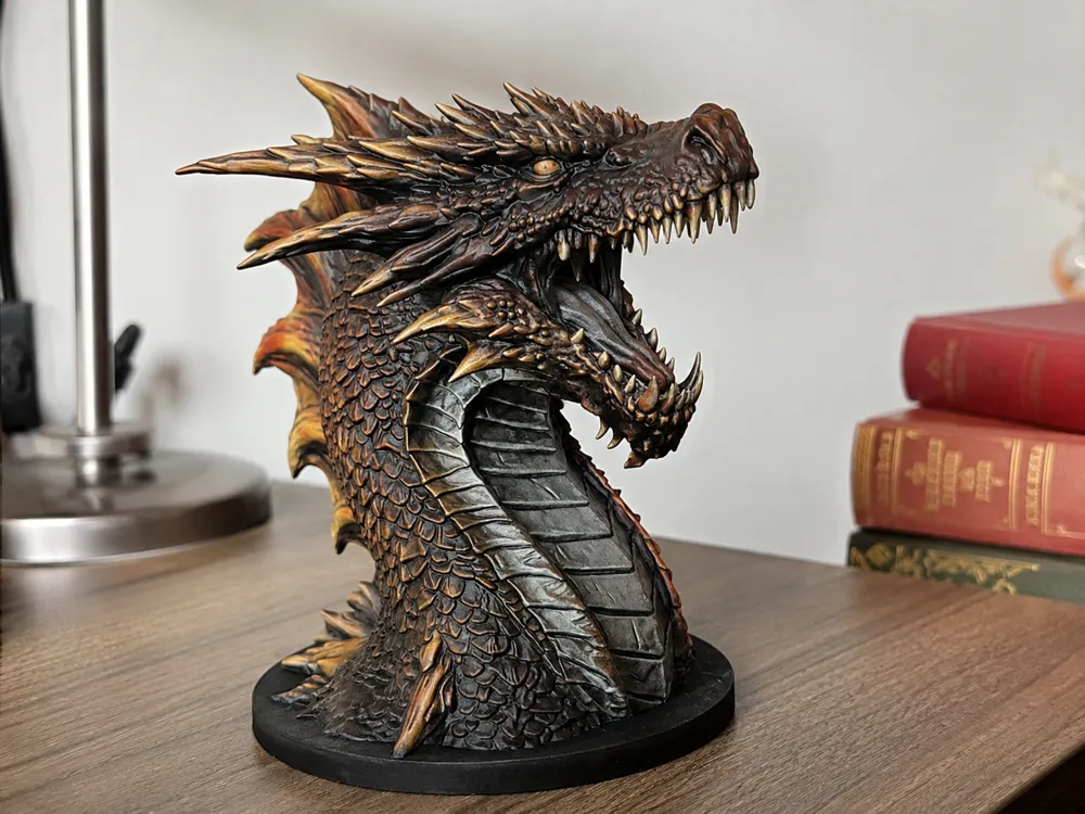Dragon Backflow Incense Burner & Dragon Bust - Free 3D Print Model ...