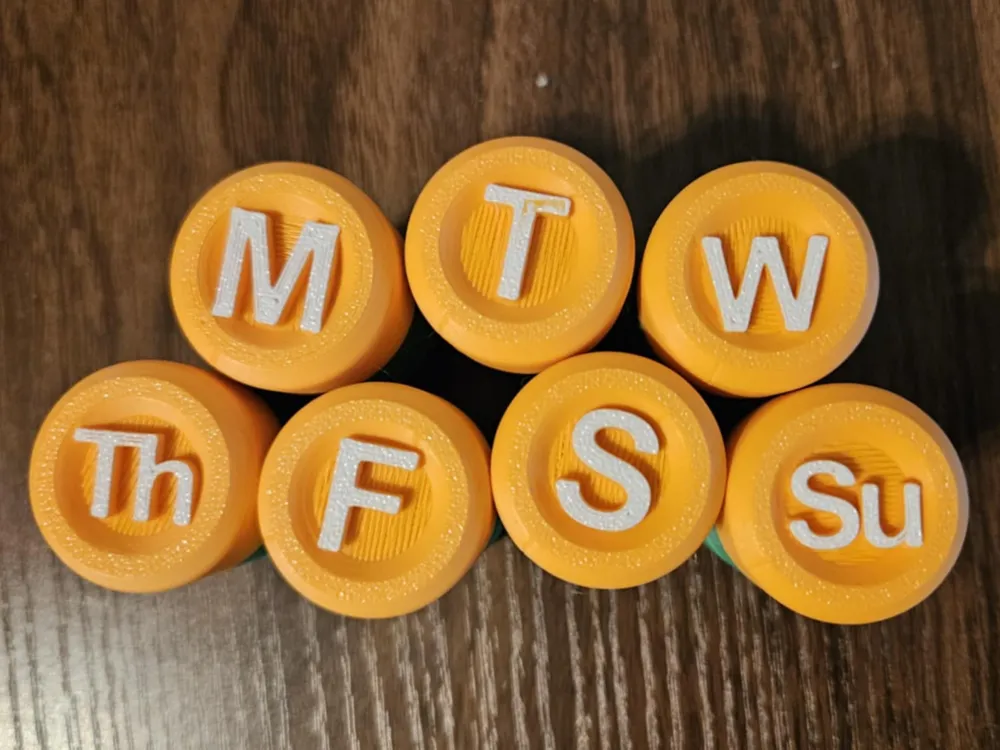 Pill Pods Labeled Caps V2 Remixed by WolfieVonD MakerWorld: Download ...