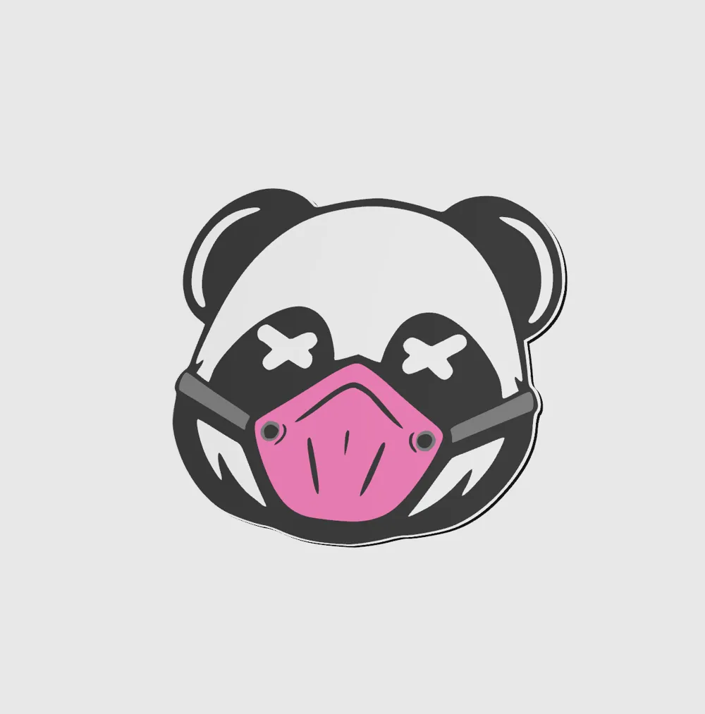 Masked Panda 2D Wall Art & Keychain by Release The Fleet - MakerWorld