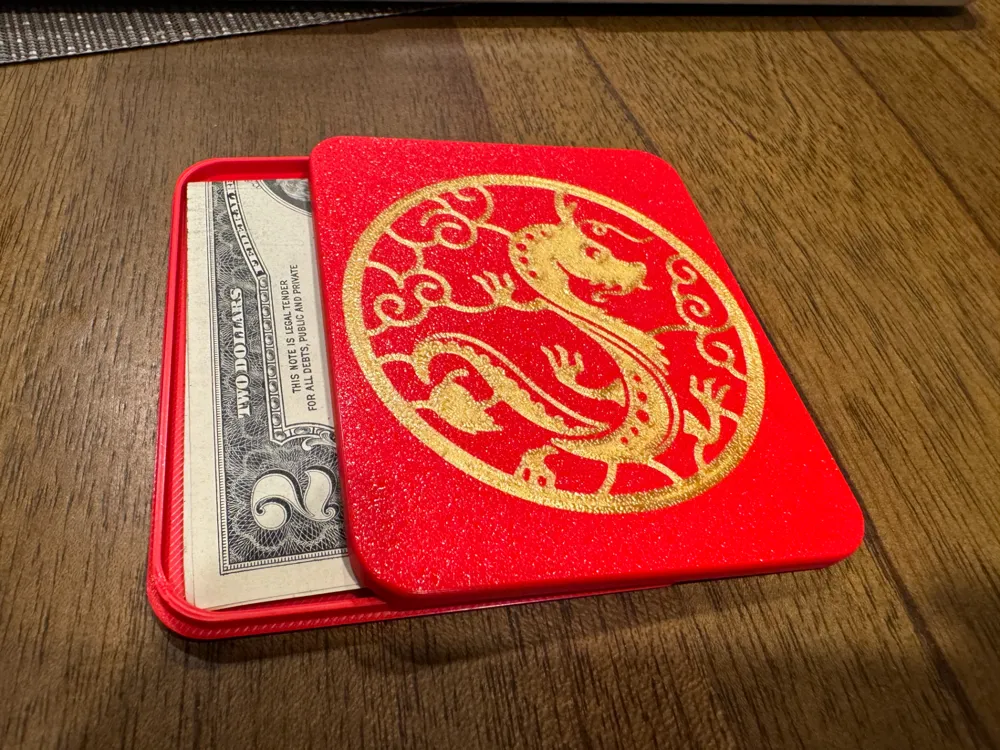 3DPrintBox - Lunar Chineses New Year - Red Envelope Box Li xi - Dragon ...