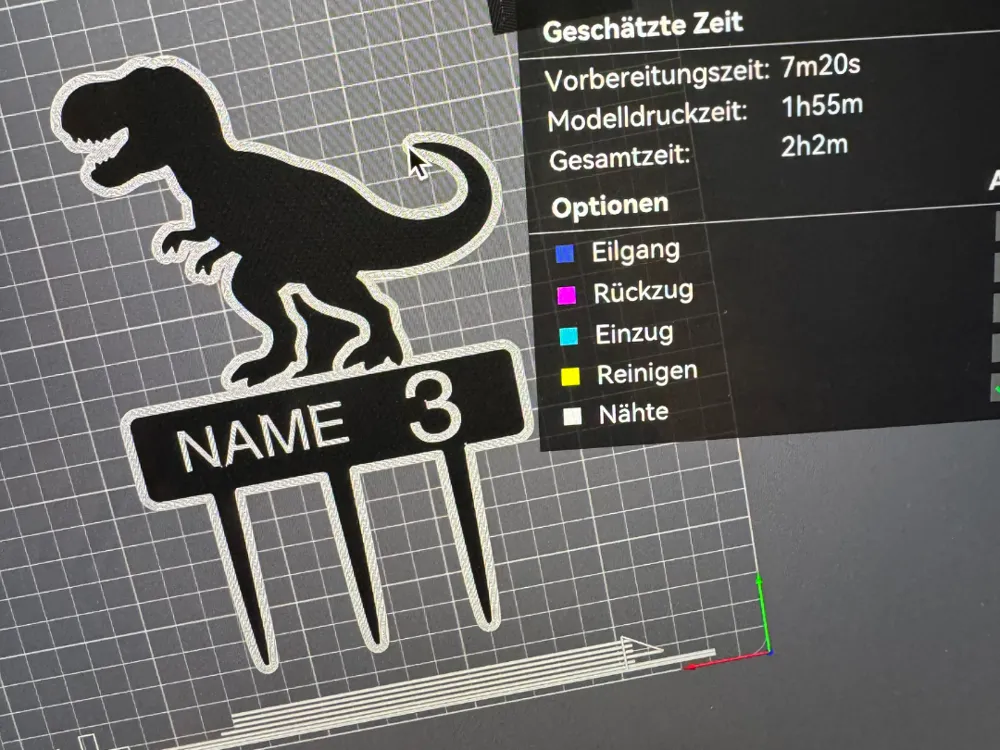 Dinosaur Cake Topper customizable Trex by desiGned MakerWorld: Download ...