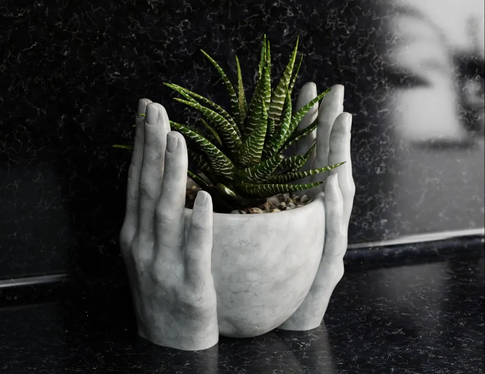 Simple hands flower pot by uni3Dworld MakerWorld: Download Free 3D Models