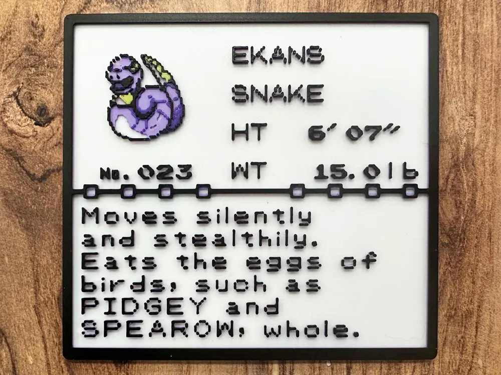 Pokemon Pokedex Ekans - Free 3D Print Model - MakerWorld