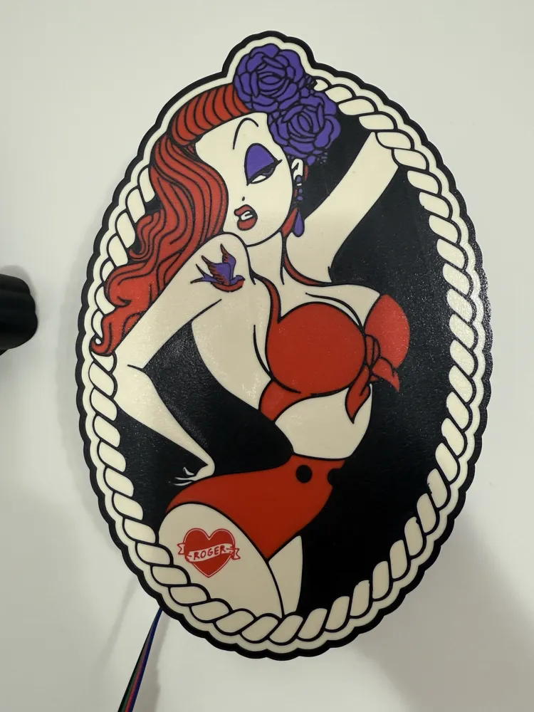 Jessica Rabbit Pin Up Light Box - Fan Art by Stephi Makes 3D MakerWorld: Download Free 3D Models