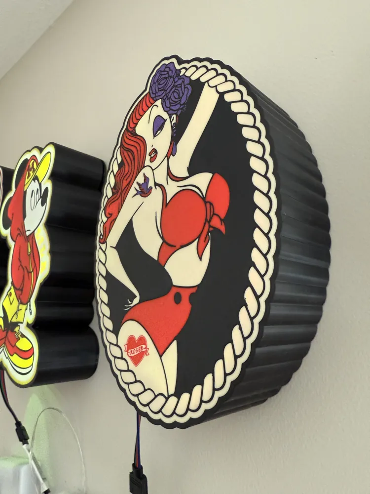 Jessica Rabbit Pin Up Light Box - Fan Art by Stephi Makes 3D MakerWorld ...