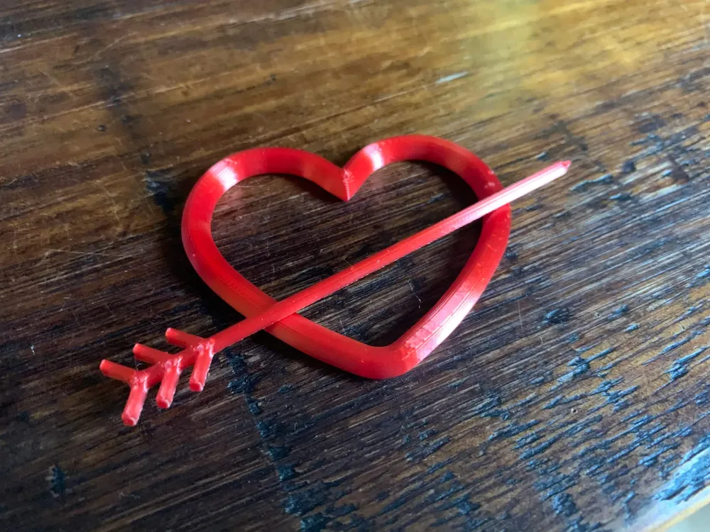 Heart and Arrow Hairpin by acerqua1 - MakerWorld