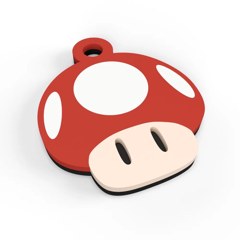 Mario mushroom keychain by nicodeimos - MakerWorld