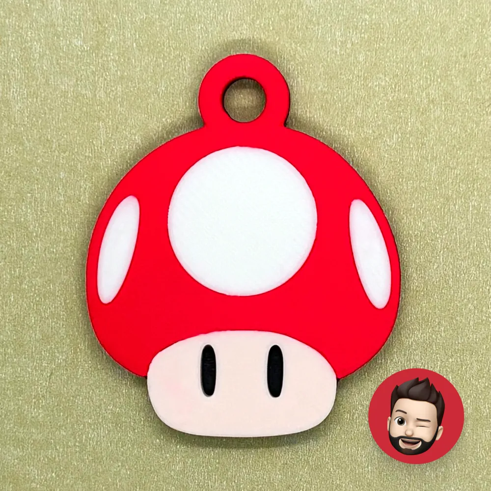 Mario mushroom keychain by nicodeimos - MakerWorld