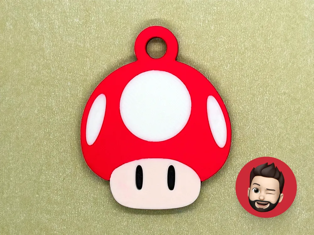 Mario mushroom keychain by nicodeimos - MakerWorld