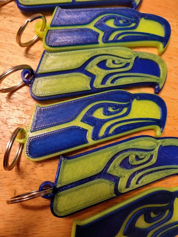 Seattle Seahawks Keychain by 253Bigfoot - MakerWorld