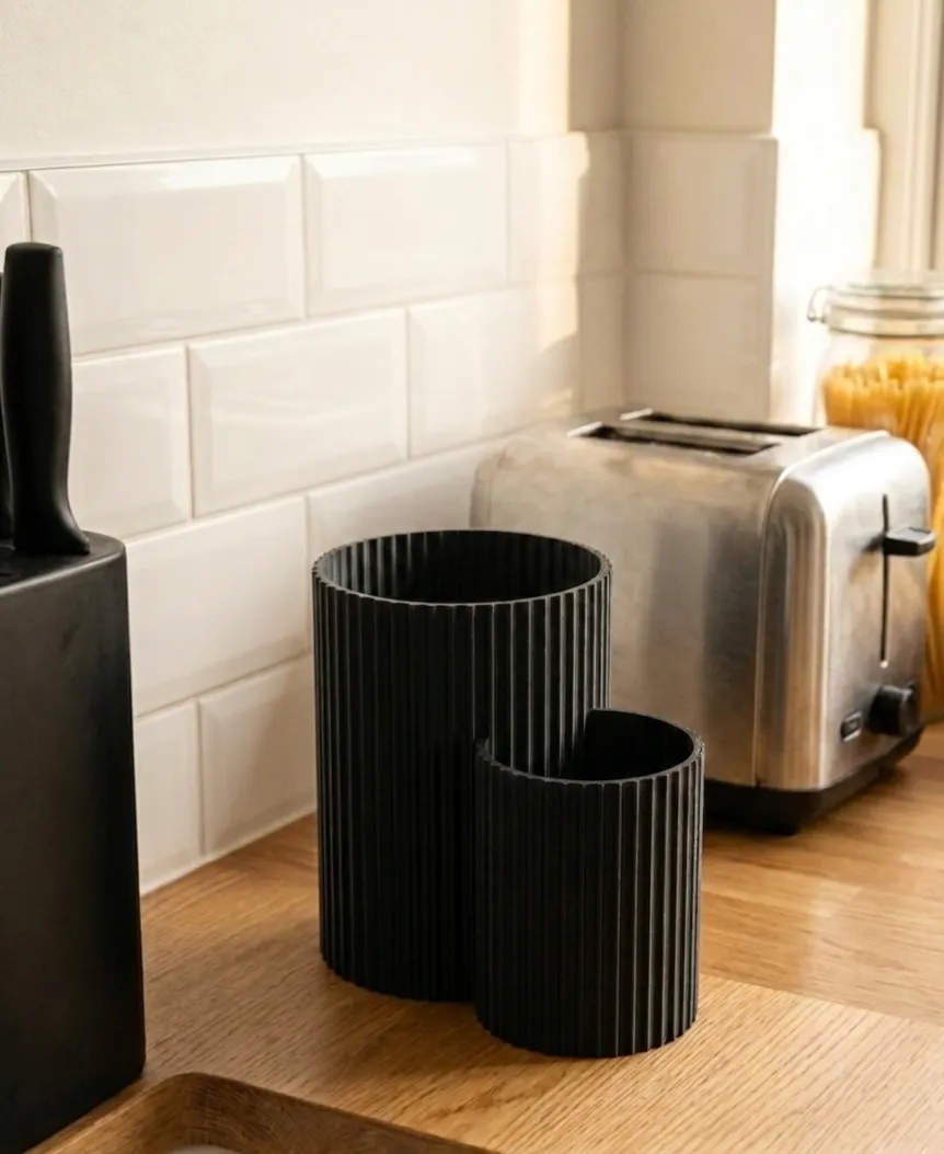 Double Kitchen Utensil Holder - Free 3D Print Model - MakerWorld