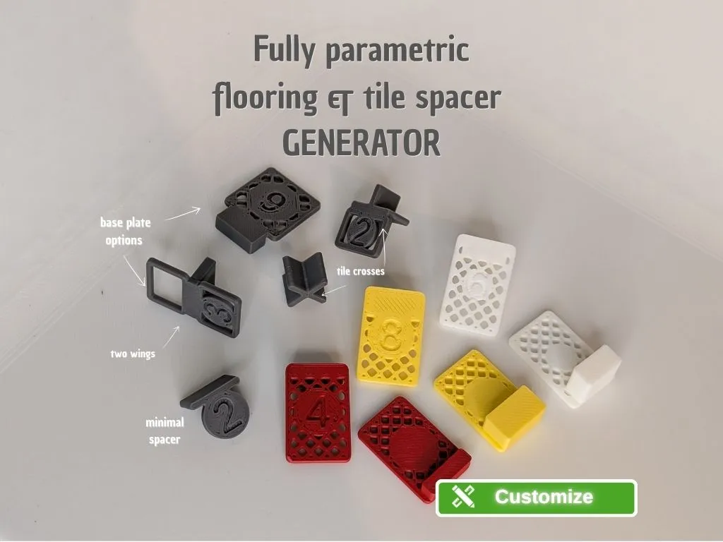 Flooring & Tile Spacer Generator |Installation aid - Free 3D Print ...
