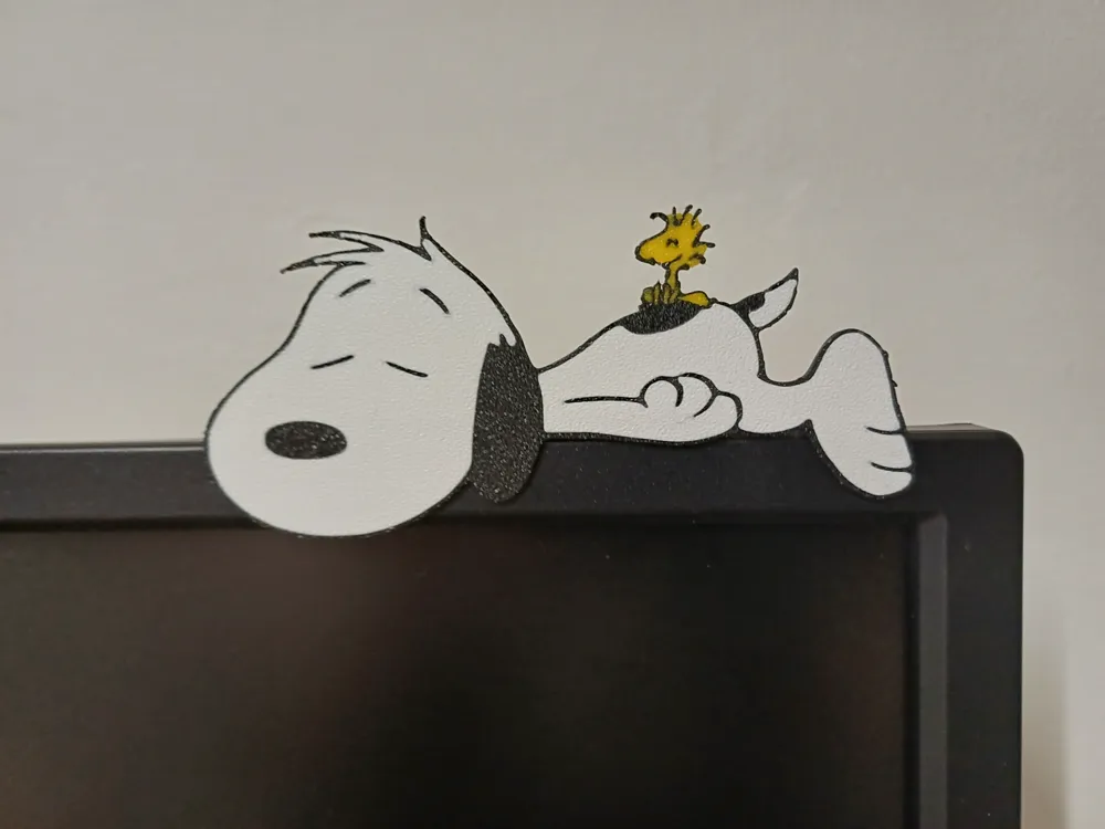 Snoopy on monitor with stand #3 by Kiron 21 MakerWorld: Download Free ...
